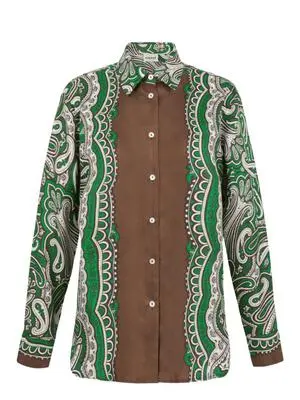 P.a.r.o.s.h Paisley Print Long Sleeve Shirt - Brown
