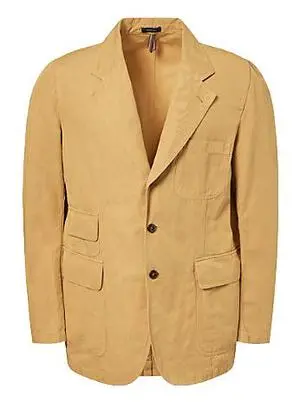 DRAKE'S Single-breasted Cotton And Linen Blazer - Buff