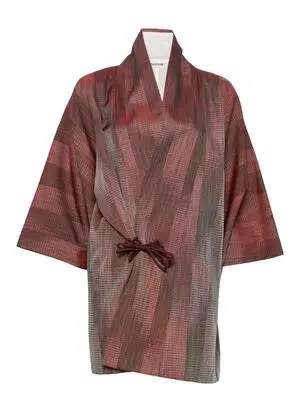 A.N.G.E.L.O. VINTAGE CULT Bordeaux Silk Patterned Kimono - Red