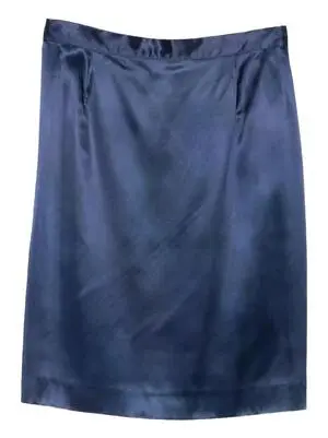 Gianfranco Ferre Satin Midi Skirt - Blue