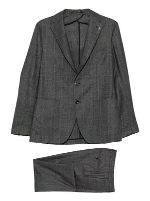 Tagliatore Check-pattern Single-breasted Suit - Grey