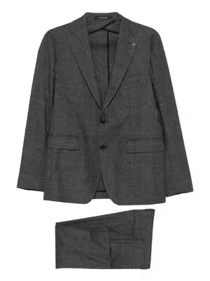 Tagliatore Check-pattern Single-breasted Suit - Grey