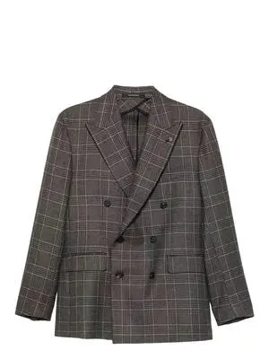 Tagliatore Double-breasted Check Blazer - Brown