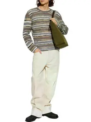 A.p.c. Striped Crew Neck Sweater - Grey