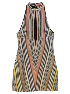 Missoni Chevron-knit Halterneck Dress - Brown