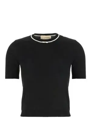 Valentino Garavani Wool Jumper With Vlogo Detail - Black