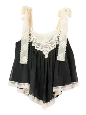 Zimmermann Roselight Lace Trimmed Top - Black