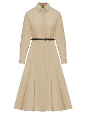 Max Mara Max Mara Studio Mstaffetto Belted Midi Dress Beige