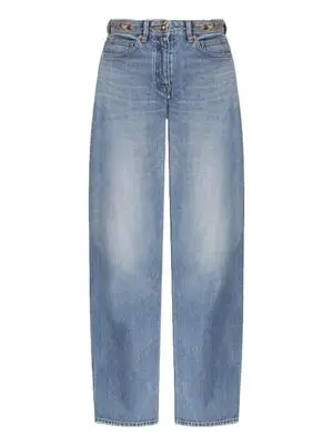 Versace Logo Patch Denim Jeans - Blue