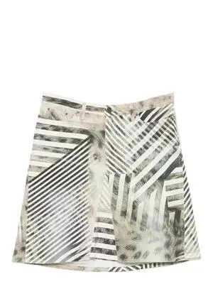 Roberto Cavalli 2000s Graphic-print Mini Skirt - Neutrals