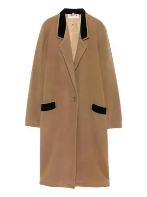 A.N.G.E.L.O. VINTAGE CULT 1970s Velvet Trim Coat - Brown