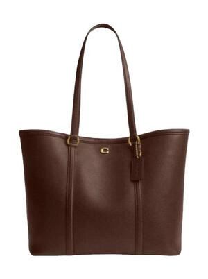 COACH Metal Logo Tote Bag - Maple Brown