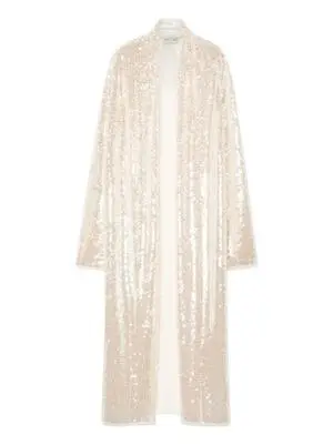 FORTE_FORTE Sequin Embellished Coat - Crystal