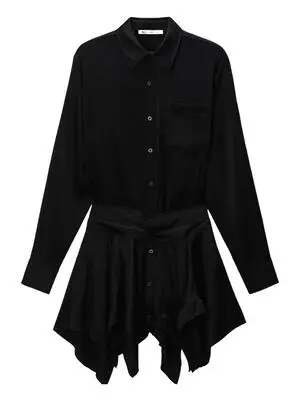 Alexander Wang Button-up Shirt Dress With Embroidered Logo Pocket - Black