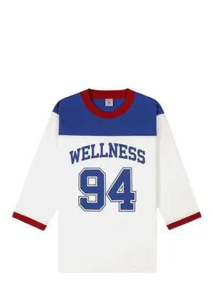 SPORTY  RICH Crew Neck T-shirt - White/blue