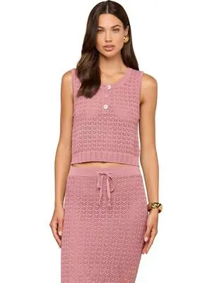 L'Agence Carven Pointelle Knit Tank Top - Lilas