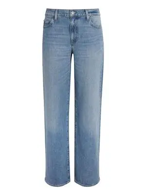 Paige Dana Low-rise Straight Jeans In Medium Wash - Blue