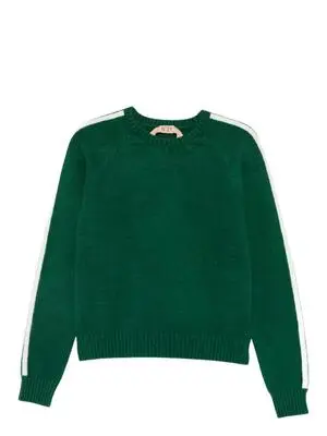 N°21 Side-stripe Raglan-sleeve Sweater - Green
