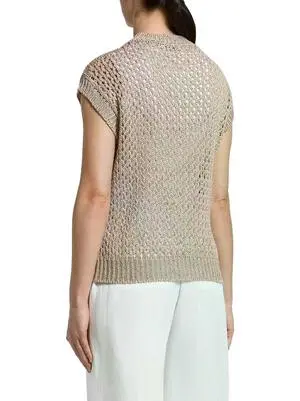 Peserico Sequin-embellished Open-knit Sweater - Neutrals