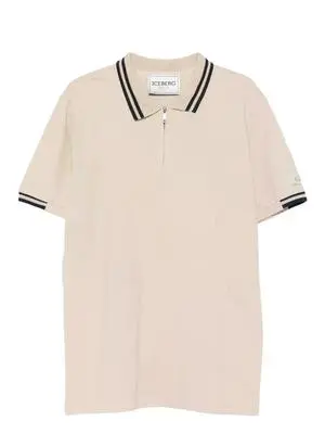 Iceberg Zip-fastening Polo Shirt - Neutrals