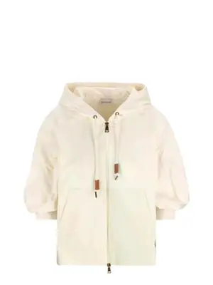 Moncler Drawstring Hood Kangaroo Pocket Jacket - Neutrals