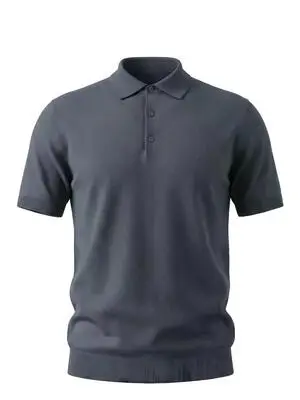 FILIPPO DE LAURENTIIS Short-sleeve Knitted Polo Shirt - Blue