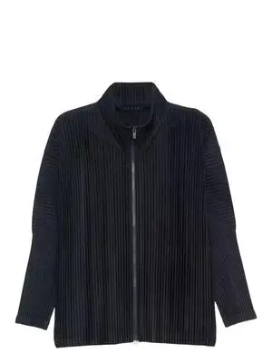 Issey Miyake Pleated Zip-up Shirt - Blue