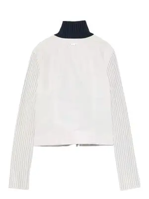 Iceberg Ribbed-knit Panelled Bomber Jacket - Neutrals
