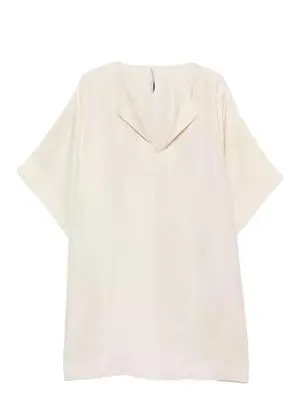 Liviana Conti V-neck Mini Dress - Neutrals