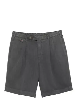 PT TORINO Pleated Turn-up Shorts - Grey