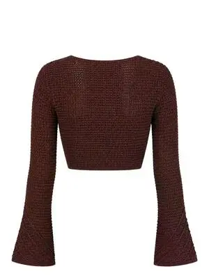 Devon Windsor Devon Erin Crochet-knit Cropped Top - Brown