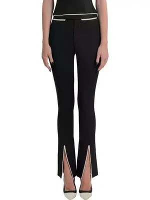 CONTESSA MILLS Helix Contrast-trim Trousers - Black