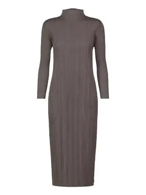 Issey Miyake Long Sleeve Midi Dress - Grey