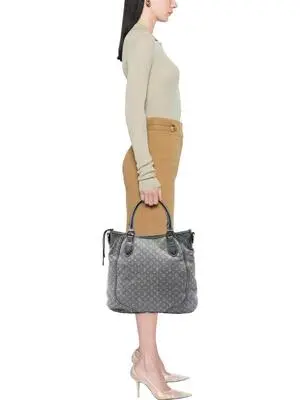 LOUIS VUITTON Monogram Mini Lin Angele Satchel - Grey