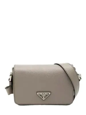 Prada Saffiano Leather Crossbody Bag - Grey