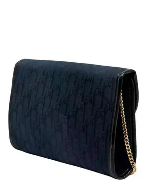 Dior Diorissimo Trotter Canvas Chain Crossbody Bag - Blue