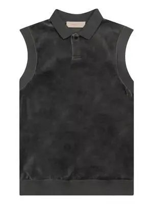 Fear Of God Velour Sleeveless Polo Shirt - Grey