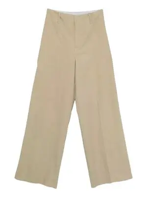 ALYSI Khaki Front Zip And Button Concealed Closure Trousers - Neutrals