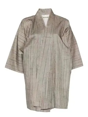 A.N.G.E.L.O. VINTAGE CULT Striped Silk Kimono - Grey