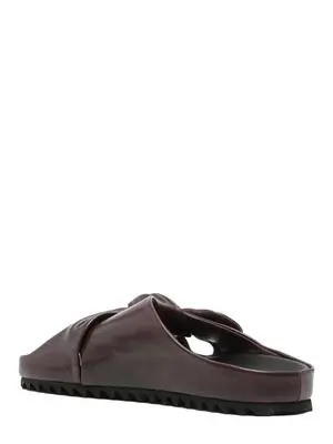 Officine Creative Pelagie Knotted Leather Mules - Brown