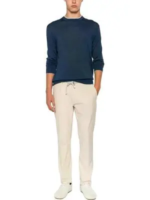 Eleventy Contrast Trim Crew Neck Sweater - Blue
