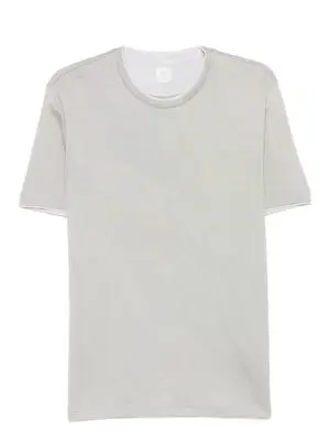 Eleventy Contrast-trim Short-sleeve T-shirt - Grey