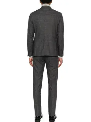 Tagliatore Check-pattern Single-breasted Suit - Grey