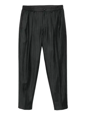 Tagliatore Dark Pinstripe Pleated Trousers - Grey