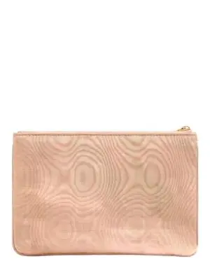 Valentino Garavani Vlogo Signature Clutch In Moiré Fabric With Jewel Logo - Pink