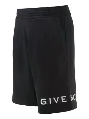 Givenchy Logo Detail Cotton Shorts - Black