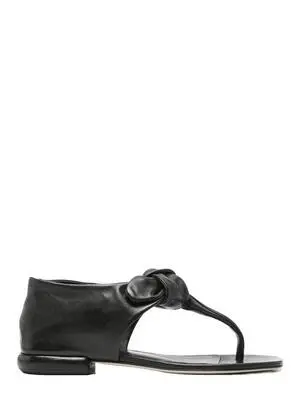Officine Creative Suki Knot Detail Sandals - Black
