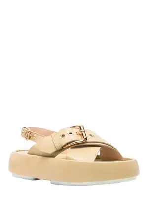 Agl Criss-cross Platform Sandals - Neutrals