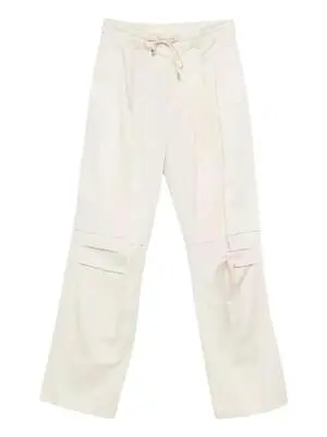 CIRCUS HOTEL Drawstring Waist Pleated Trousers - Neutrals