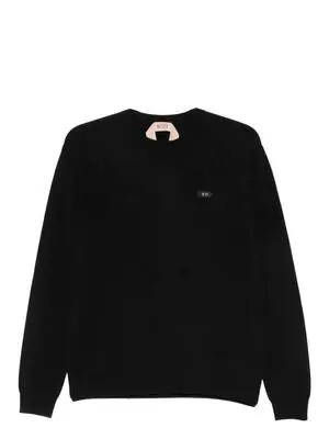 N°21 Logo Plaque Crew Neck Sweater - Black